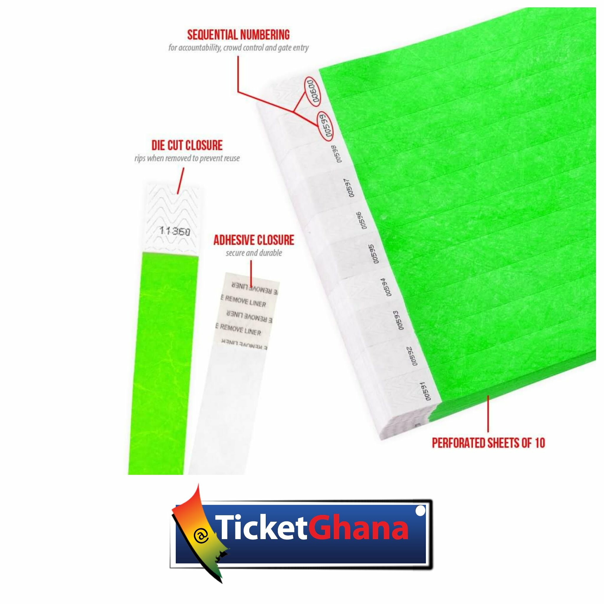 Tyvek Event Ticket Wristbands - TicketGhana.com | Ghana's premier Event ...